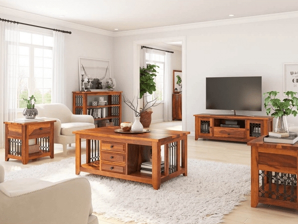 Solid Oak Wood Living Room Furniture | Baci Living Room