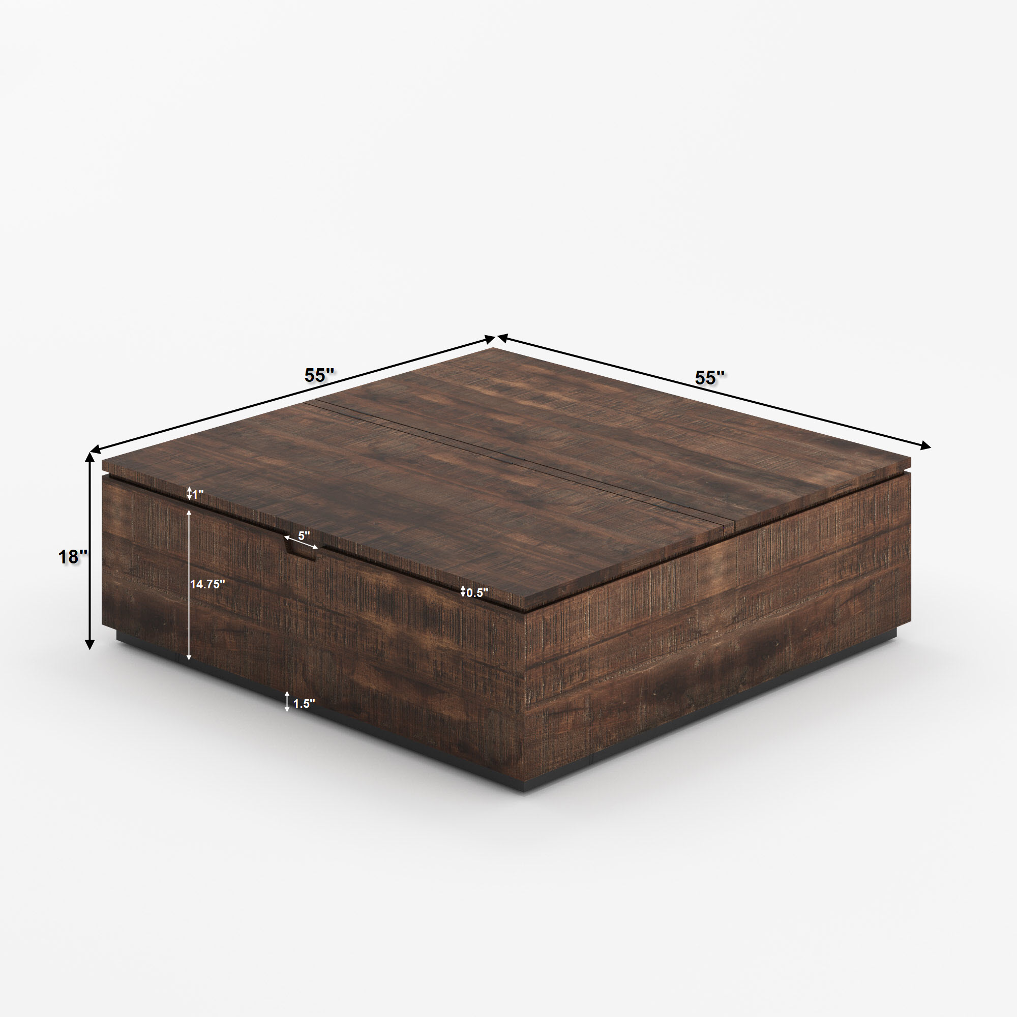 Monroe Square Coffee Table With Blanket Storage