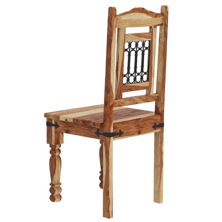 Peoria Solid Wood & Wrought Iron Rustic Kitchen Dining Chair | Sierra ...