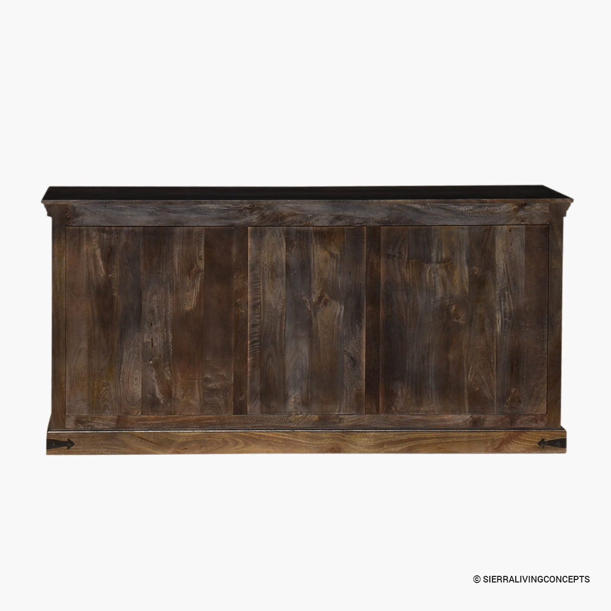 Smokey Grey Traditional Rustic Solid Wood Large Sideboard with Drawer