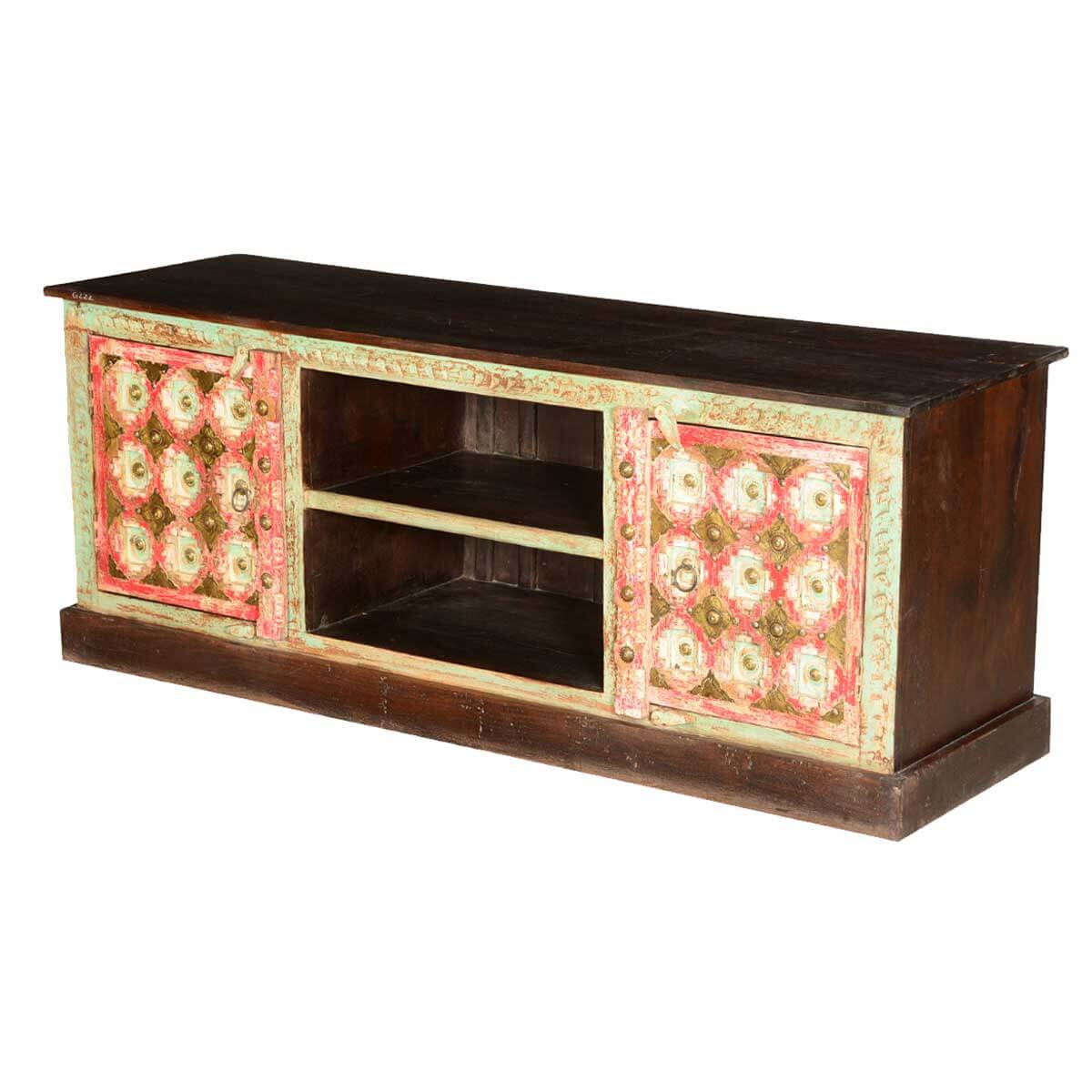 Basildon Solid Mango Wood TV Stand Media Console Cabinet