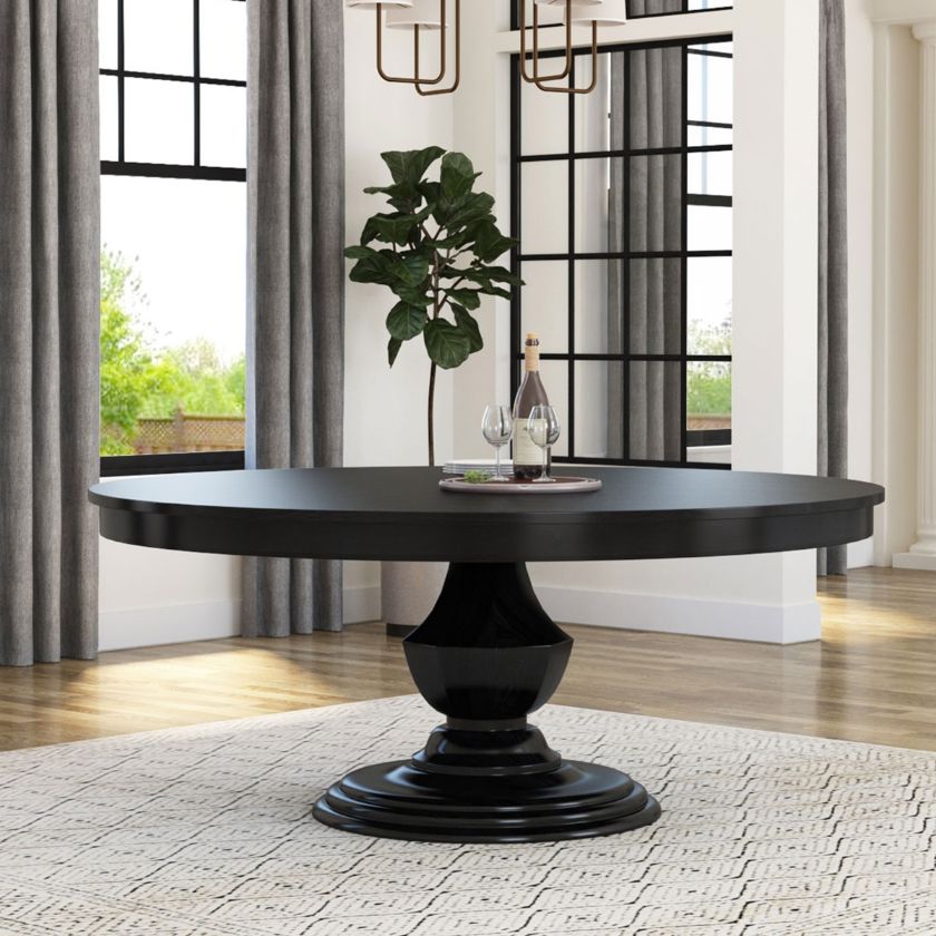 Exciting Round Black Wood Dining Table Pictures