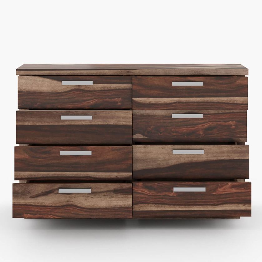 Hampshire Solid Wood Modern Rustic 8 Drawer Double Dresser | Sierra ...