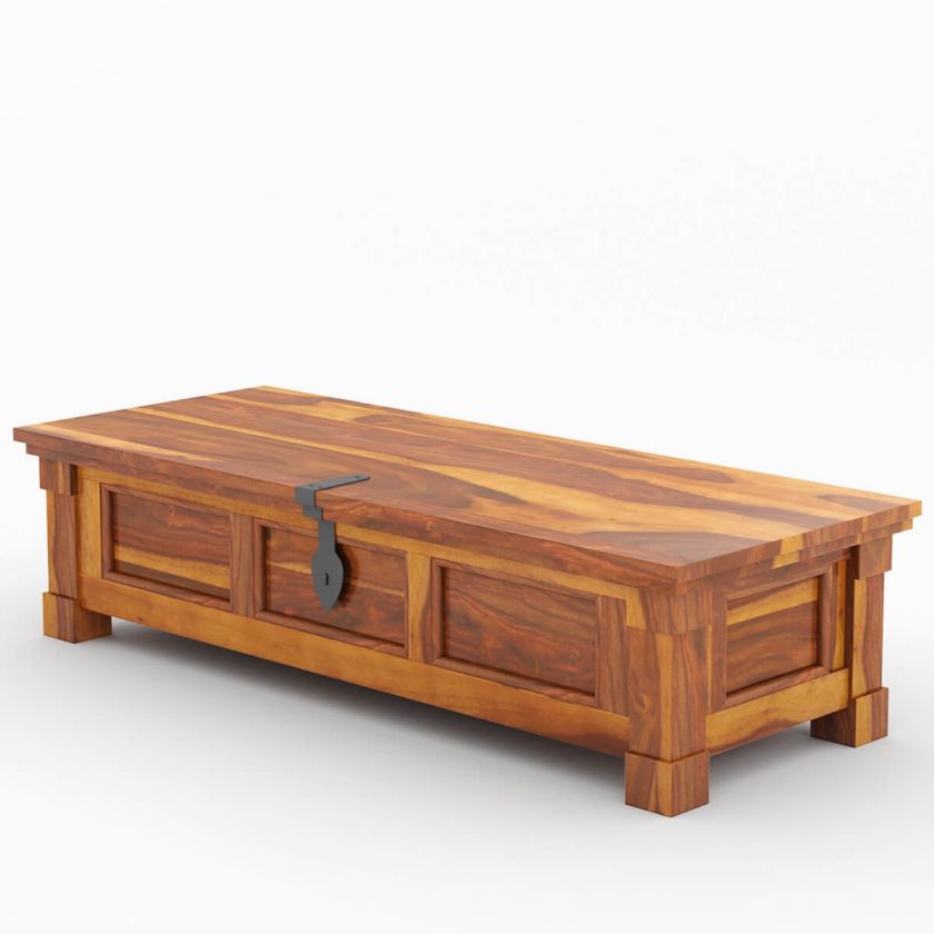 Modern Farmhouse Handcrafted Solid Wood Storage Trunk