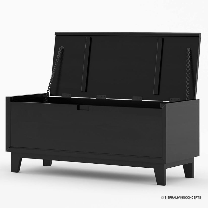 Modern Simplicity Mocha Solid Wood Standing 48” Linen Chest