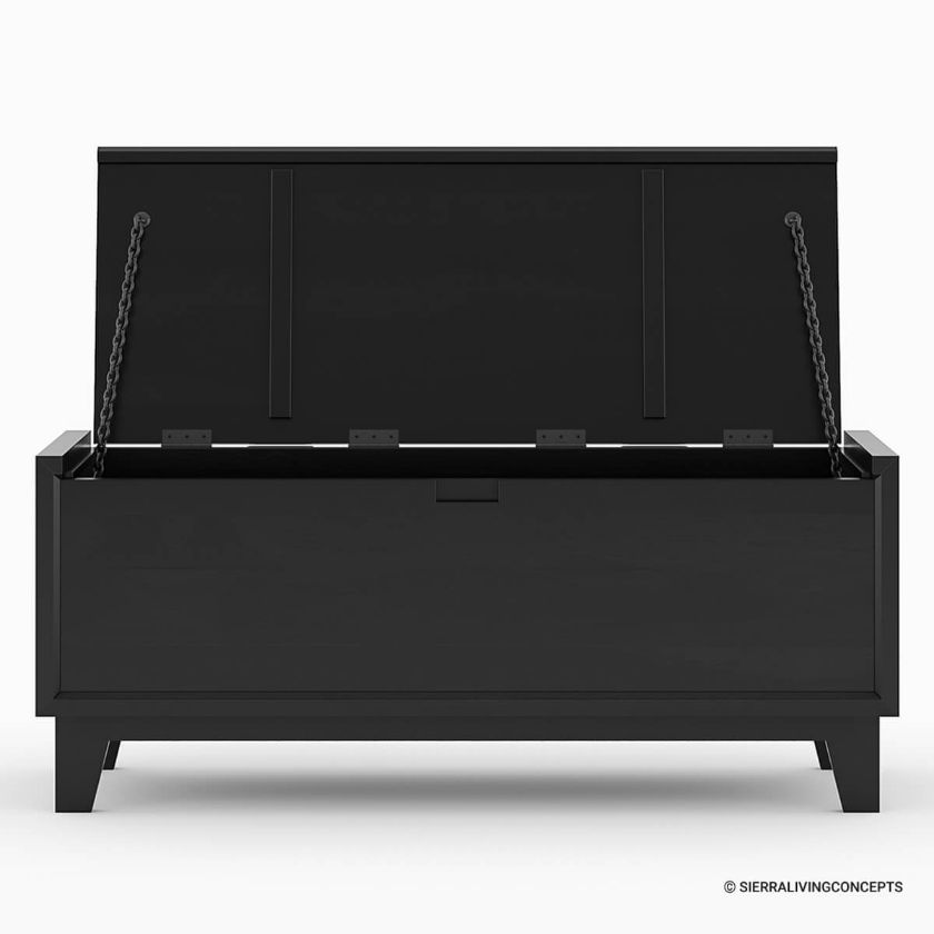 Modern Simplicity Mocha Solid Wood Standing 48” Linen Chest