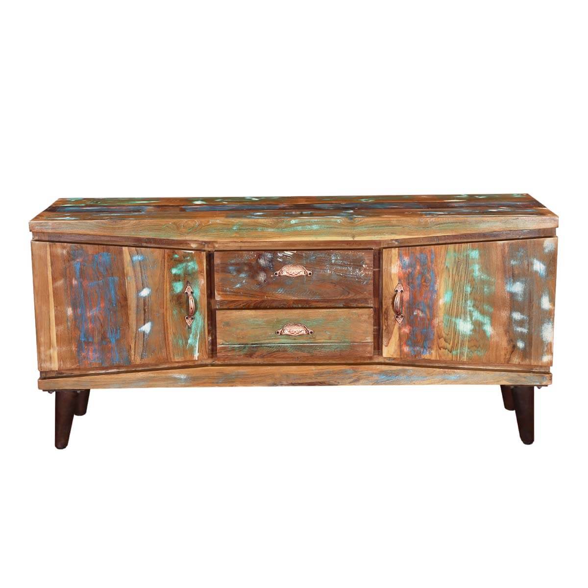 Modern Rustic Reclaimed Wood Accent Media Console Cabinet