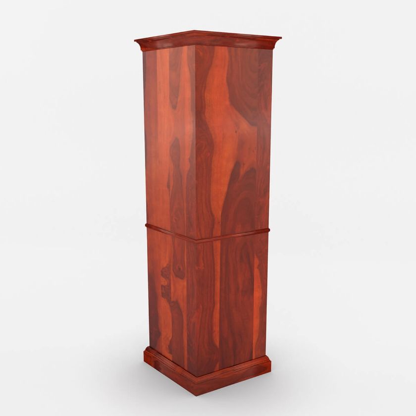 Louis Rustic Solid Wood Corner Bar Cabinet