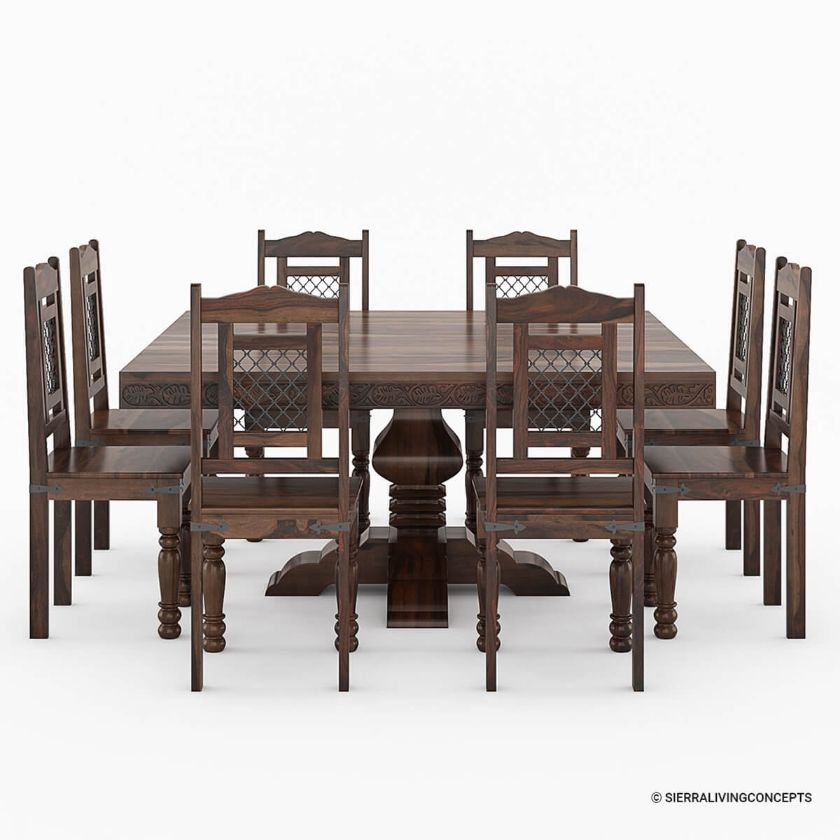 Florida Handcrafted Traditional Rosewood Square Dining Table Set ...