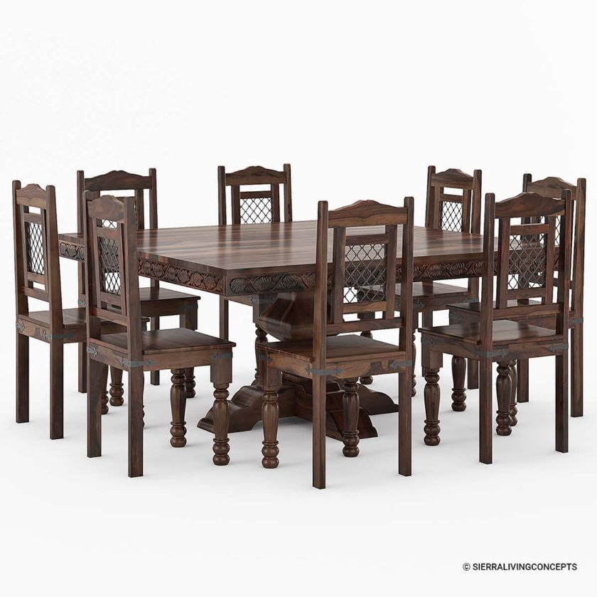Florida Handcrafted Traditional Rosewood Square Dining Table Set ...