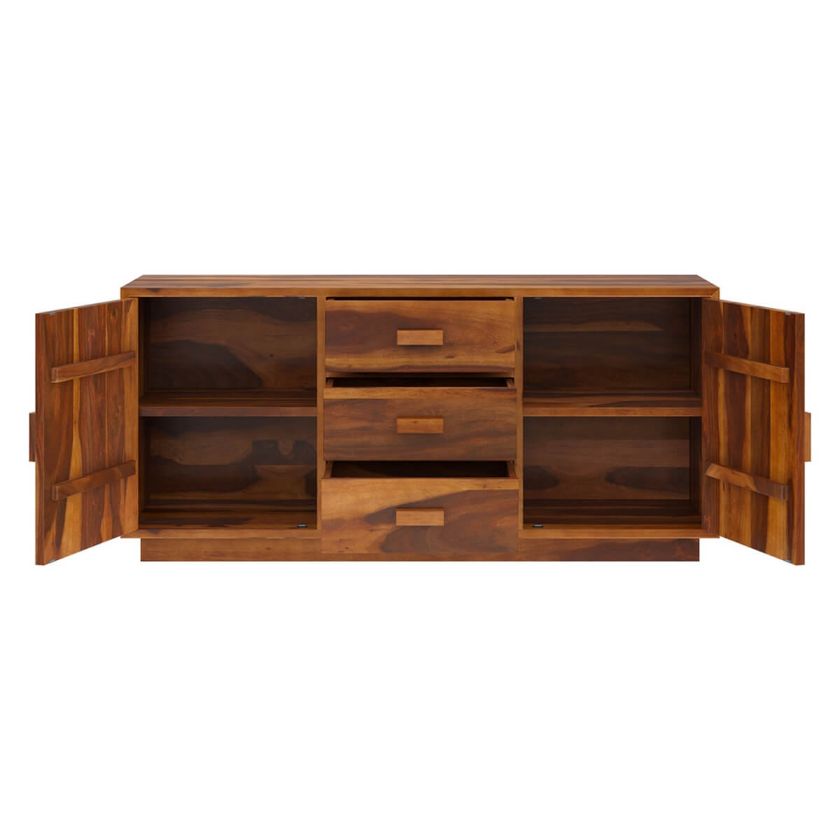 Brocton Rustic Solid Wood Large Sideboard with Drawers and Cabinets ...