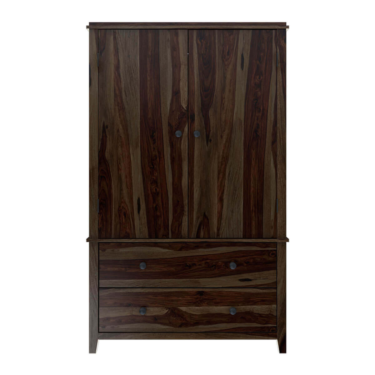 Bozeman Rustic Solid Wood Wardrobe Large Armoire With Drawers