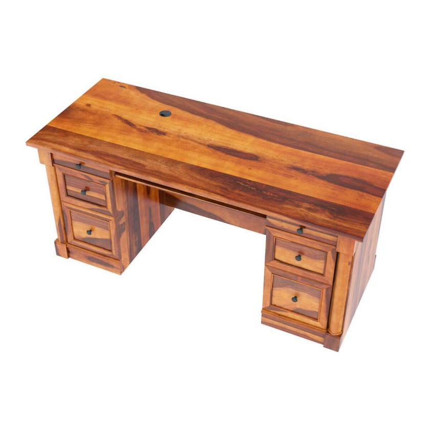 Ansonville Solid Wood Computer Desk with Drawers