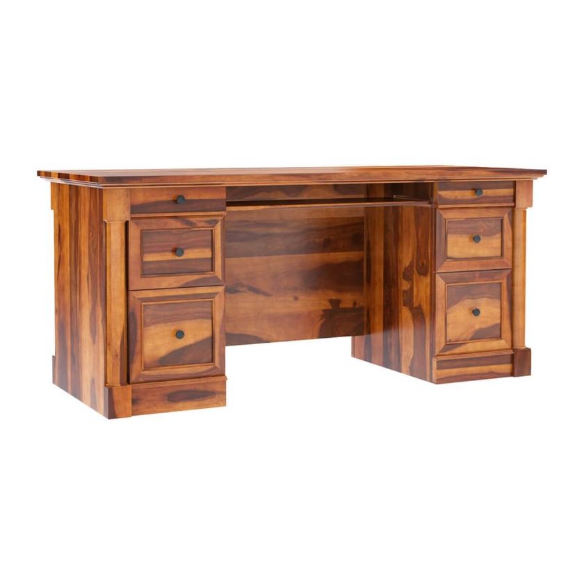 Ansonville Solid Wood Computer Desk with Drawers