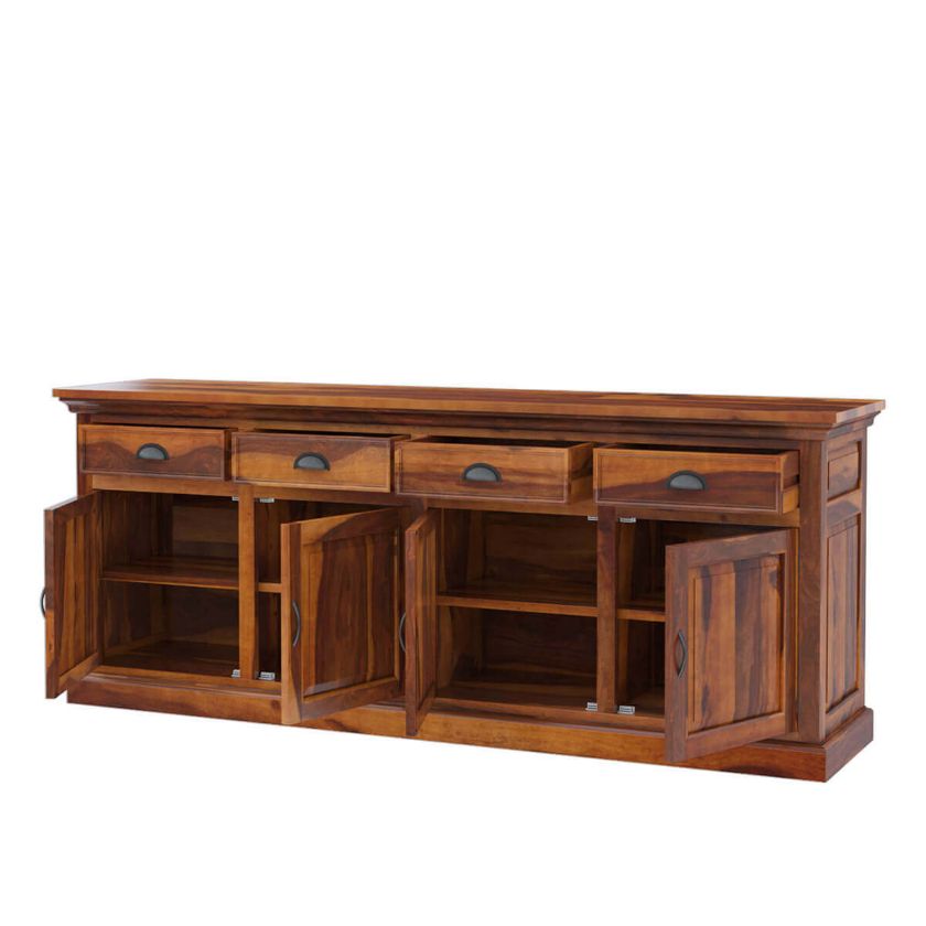 Cleone Rustic Solid Wood Extra Long Sideboard Cabinet