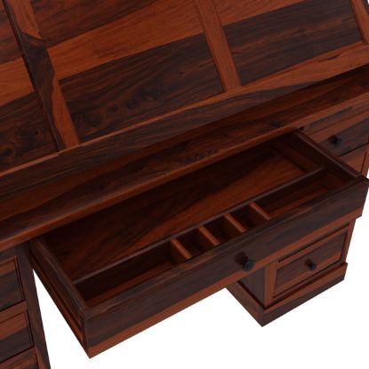 Real Solid Wood Desks For Home Office - Wooden Desks with Drawers.
