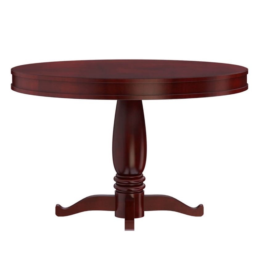 Garcia Mahogany Wood Round Dining Table Set
