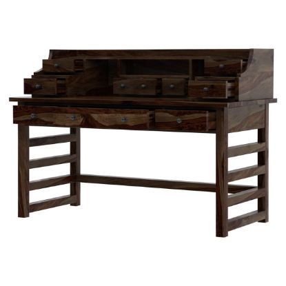 Real Solid Wood Desks For Home Office - Wooden Desks with Drawers.