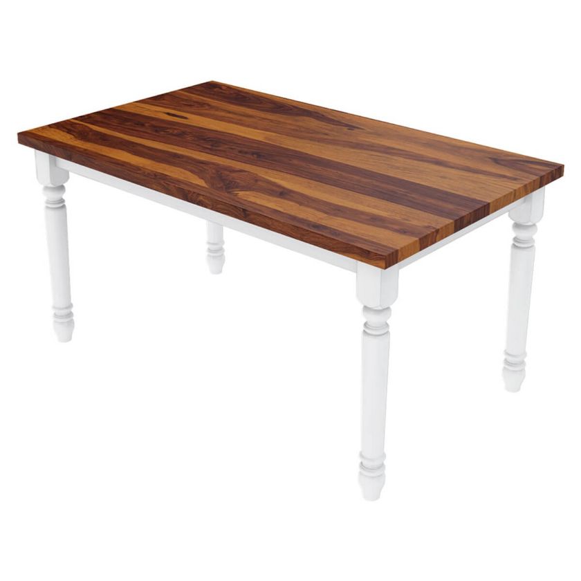 Proberta Two Tone Solid Wood Rustic Dining Table Set For 6 People ...