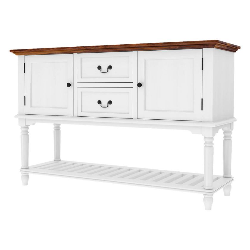 Proberta Two Tone Solid Wood 2 Drawer Rustic Buffet Table