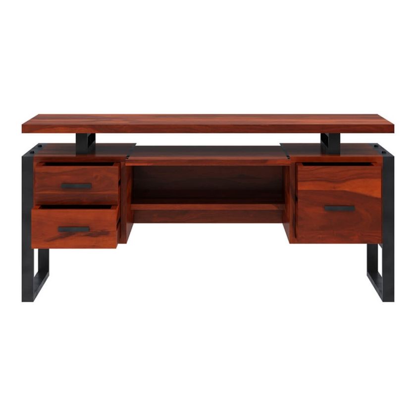 Hondah Solid Wood Industrial Modern Executive Desk