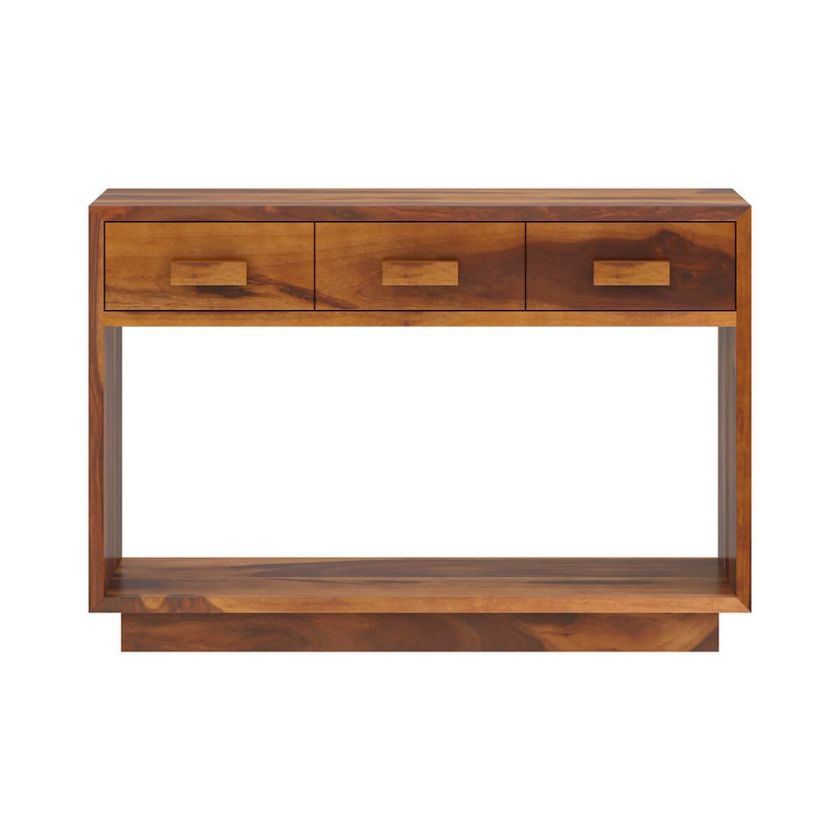 Brocton Modern Rustic 3 Drawers Console Table