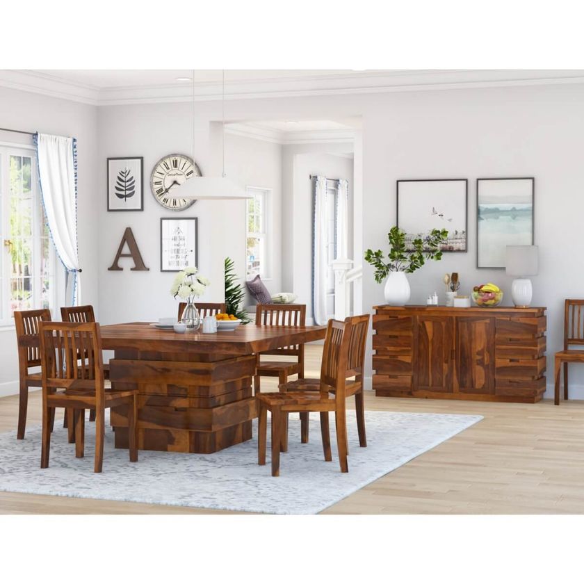 Rogers Modern 10 Piece Solid Wood Dining Room Set