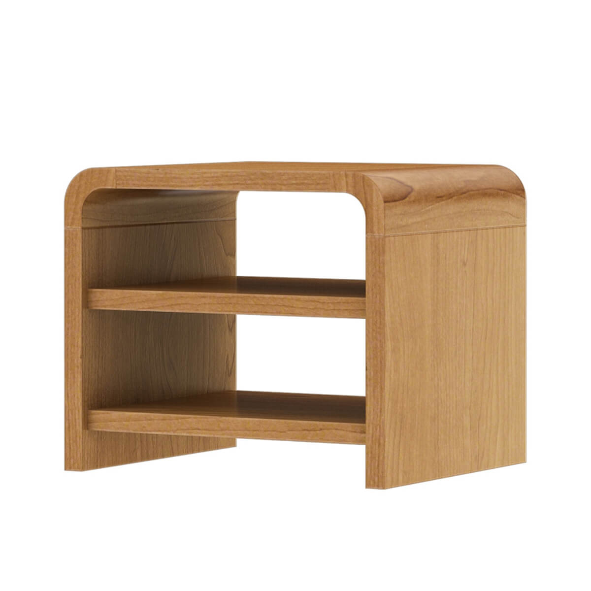 Rebersburg Solid Teak Wood 3 Tier Nightstand with Open Shelves | Sierra ...