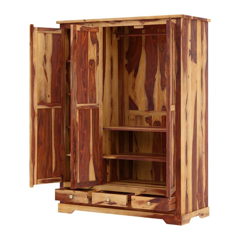 Crossett Large Solid Wood Armoire with Hanging Rod