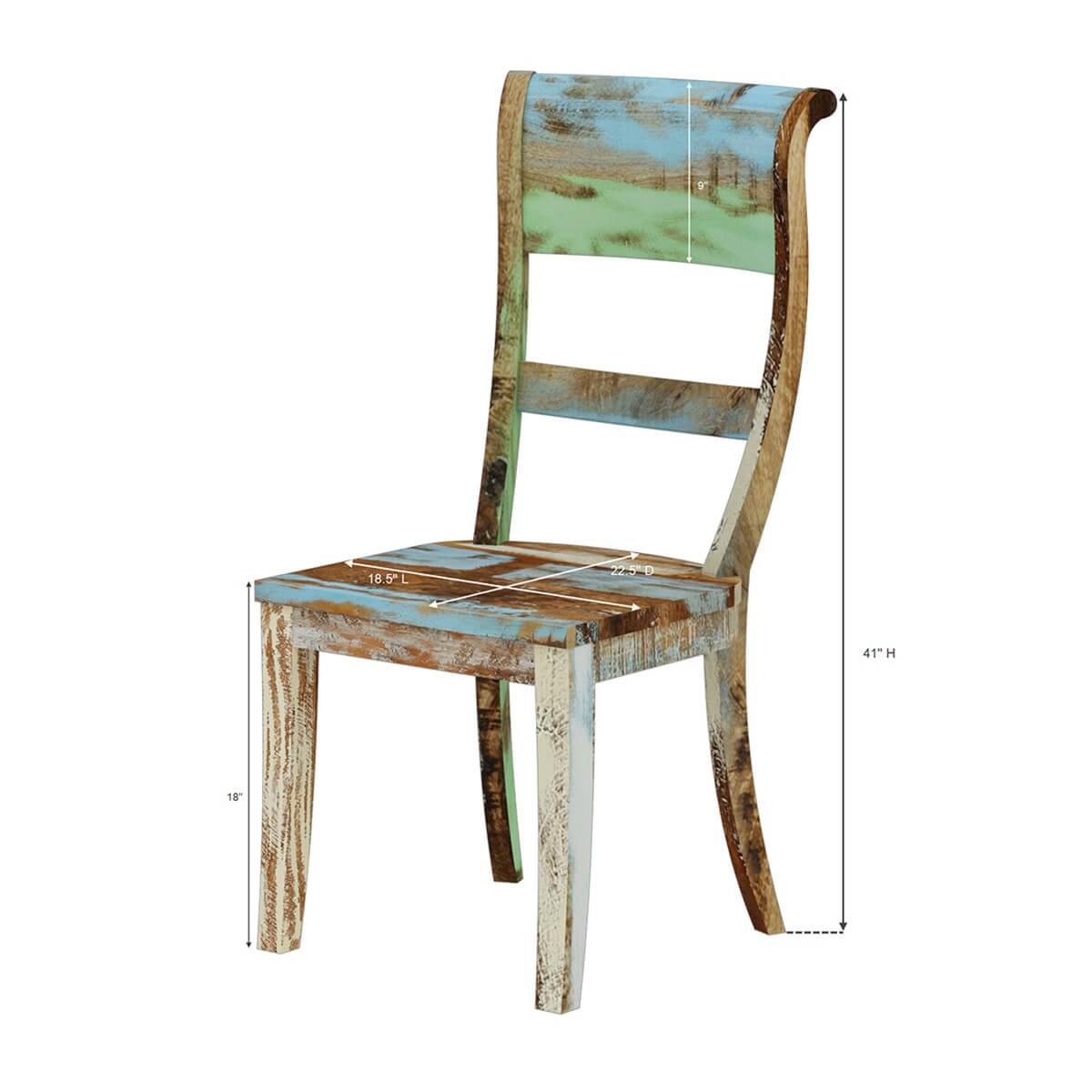 Wilmington Rustic Reclaimed Wood Dining Chair.