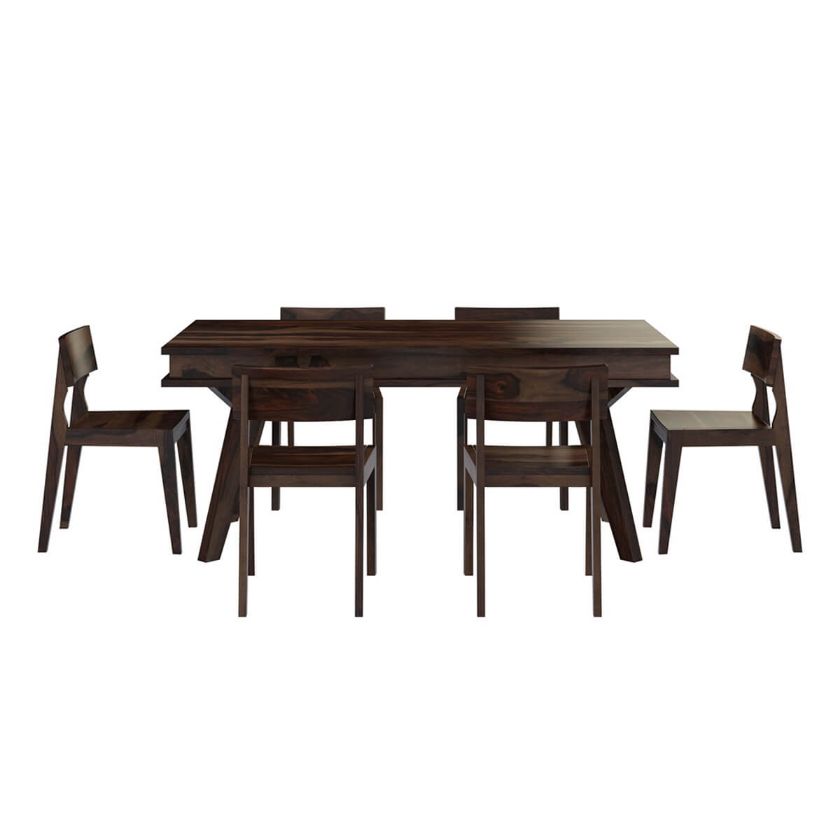 Petaluma Rustic Solid Wood 8 Piece Dining Room Set