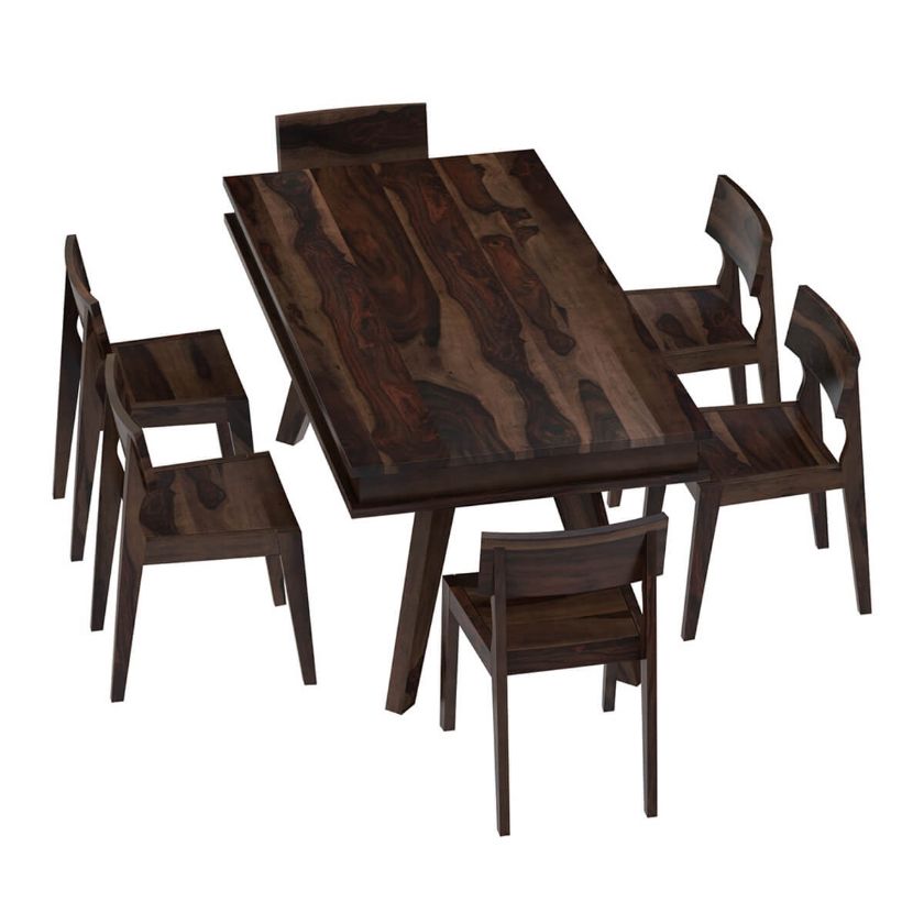 Petaluma Rustic Solid Wood 8 Piece Dining Room Set