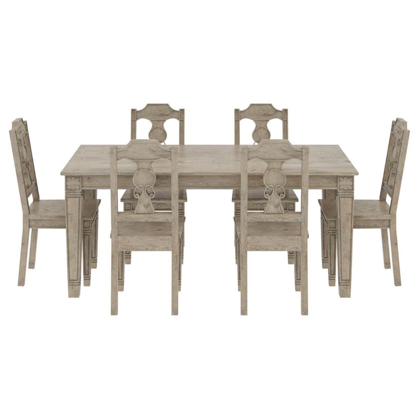 Haysi Rustic Solid Wood 8 Piece Dining Room Set