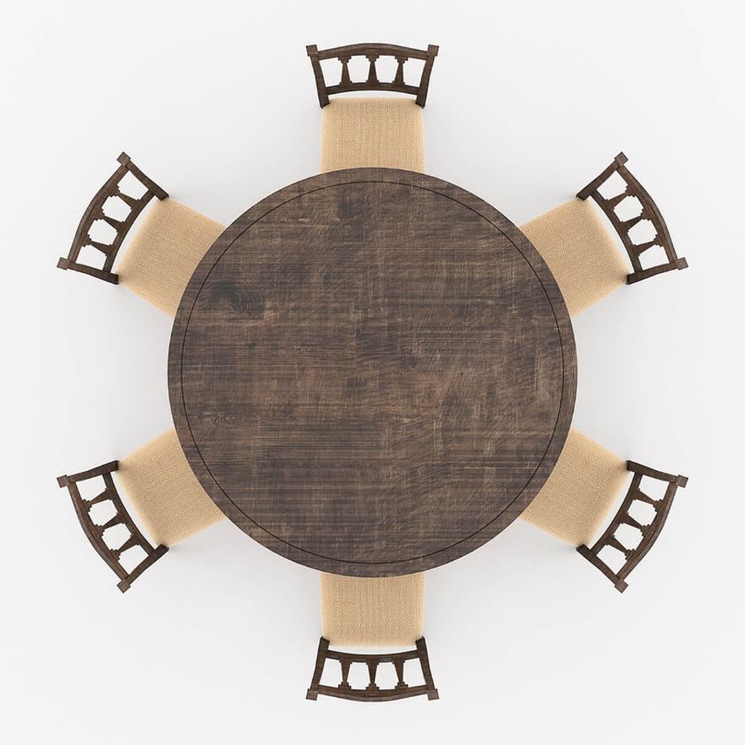 Atherton Solid Teak Wood Handcrafted Round Dining Table Set | Sierra ...