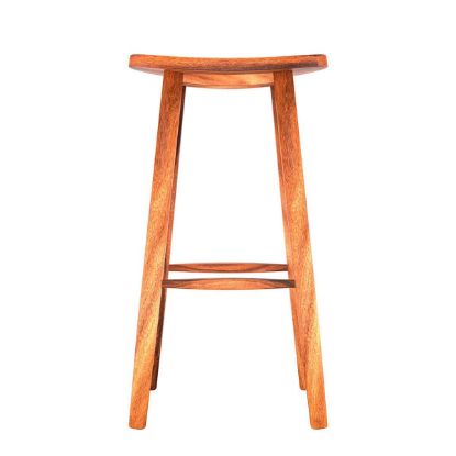Rustic Solid Wood Bar Stools with Backrest | Free Shipping