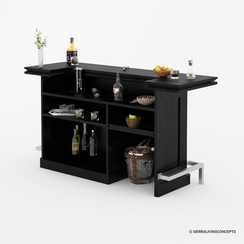 Sierra Vista Black Home Bar Furniture Set