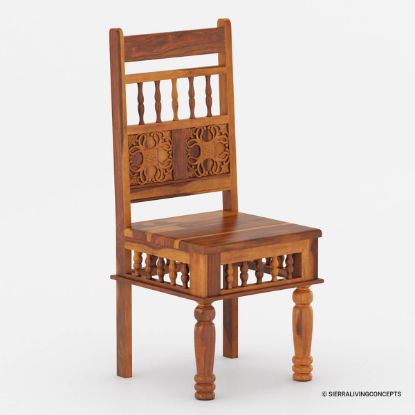 Rustic Natural Solid Wood Dining Chairs