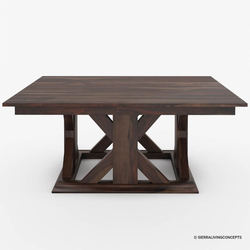 Anacortes Solid Wood Square Dining Table Set For 8 | Sierra Living Concetps