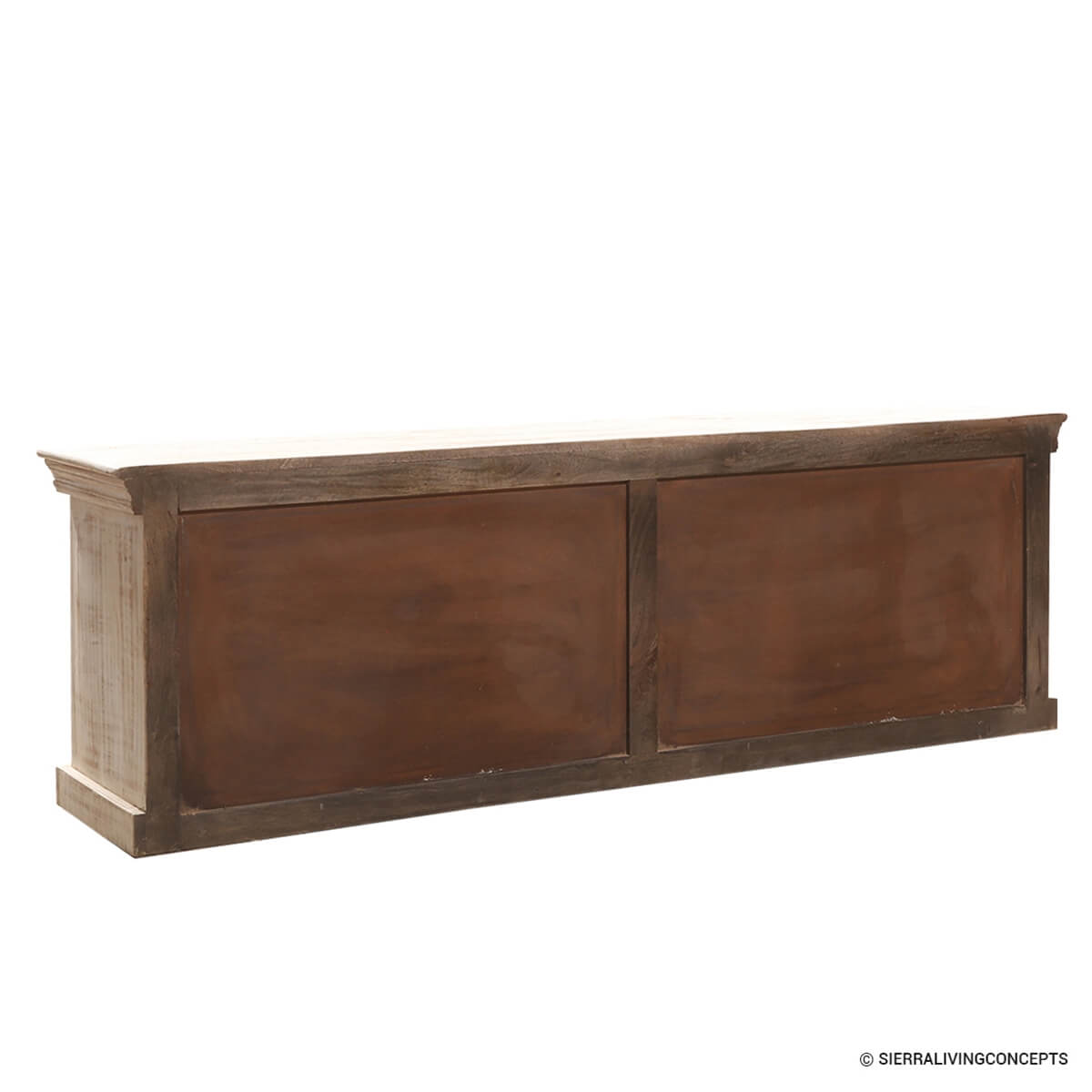 Bengower Rustic Solid Wood White 4 Drawer TV Bench Stand Media Cabinet