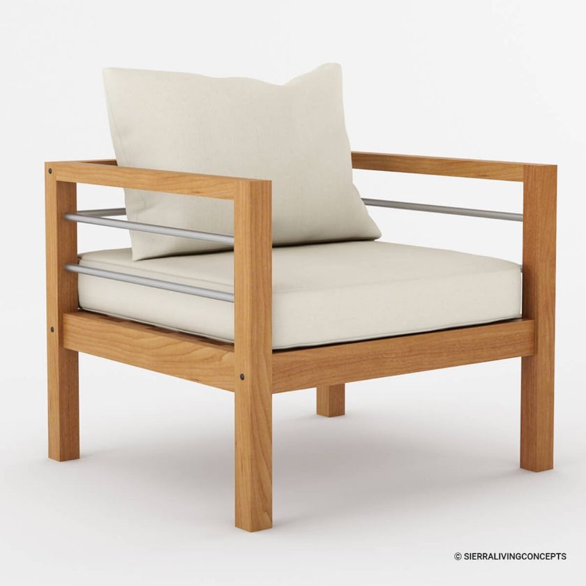 Bilston Outdoor Rustic Teak Wood Single Seat Sofa