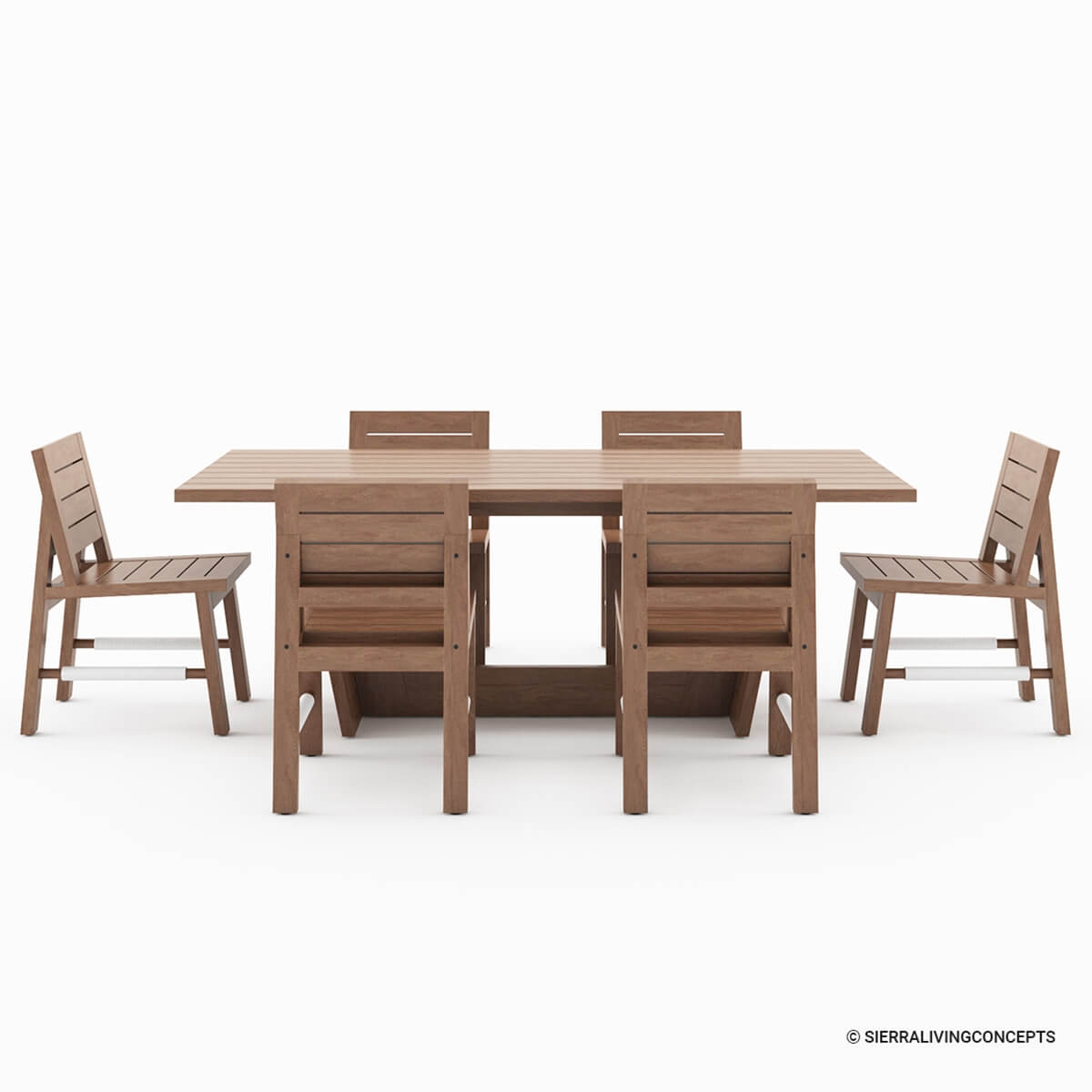 Liverpool Rustic Teak Outdoor Dining Table and Chair Set