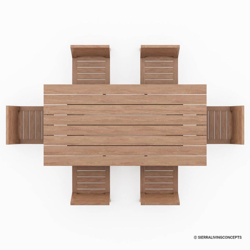 Liverpool Rustic Teak Outdoor Dining Table and Chair Set