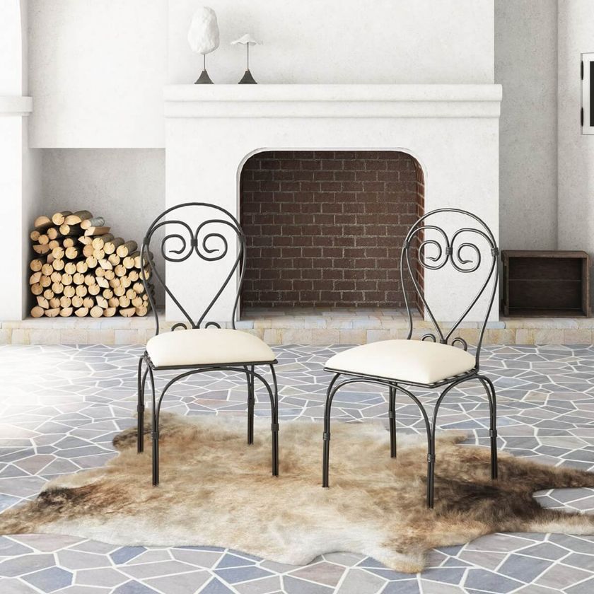 Pearland Handcrafted Industrial Wrought Iron Dining Chair | Sierra ...