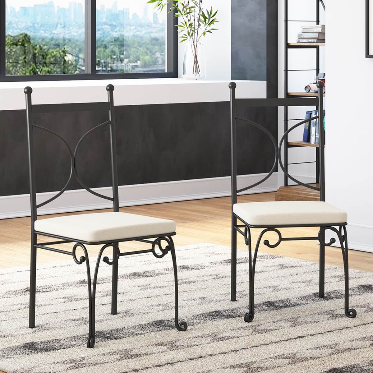 Forbach Industrial Style Wrought Iron Dining Chair | Sierra Living Concepts