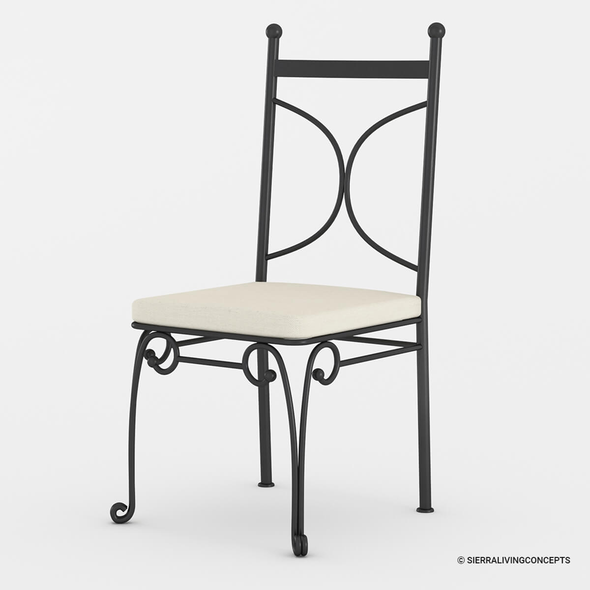 Forbach Industrial Style Wrought Iron Dining Chair | Sierra Living Concepts
