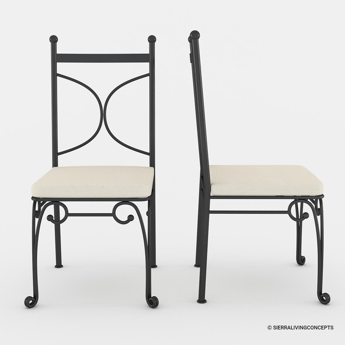 Forbach Industrial Style Wrought Iron Dining Chair | Sierra Living Concepts
