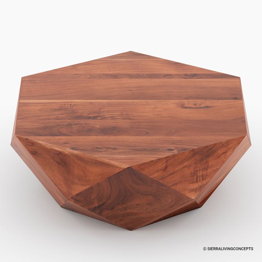 Bandera Solid Wood 3 Piece Geometric Coffee Table And End Table Set