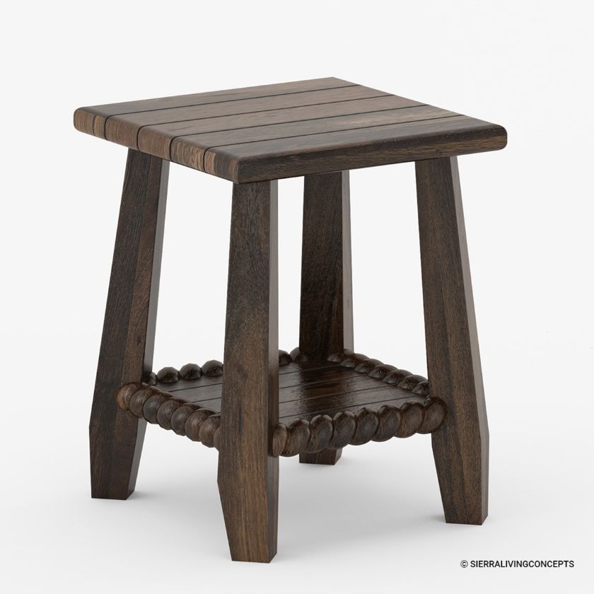 Enniskerry Rustic Solid Wood Handcrafted End Table