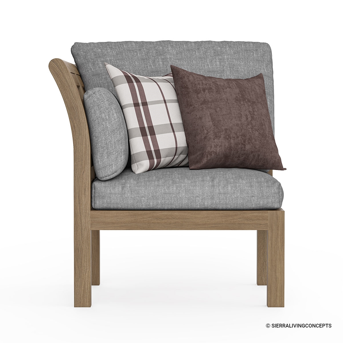 Amstetten Rustic Teak Wood Outdoor Corner Sofa.