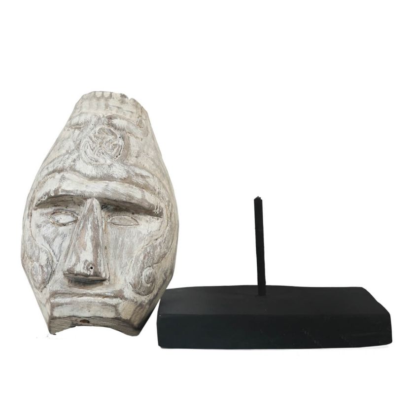 Gladstone Handmade Solid Suar Wood Primitive Mask Decor Accent